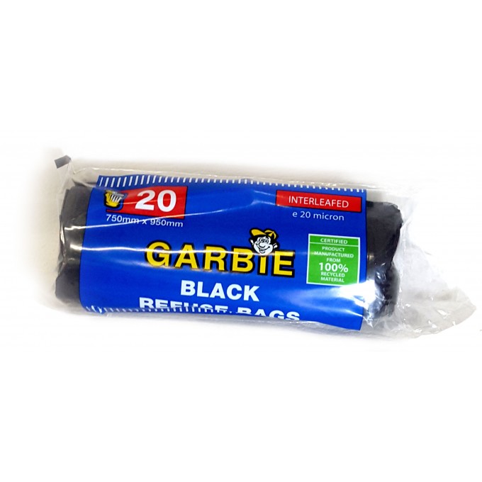 Garbie Black Refuse Bags 750mmx950mm 20